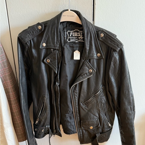Vintage | Jackets & Coats | One Of A Kind Vintage Black Leather Biker ...